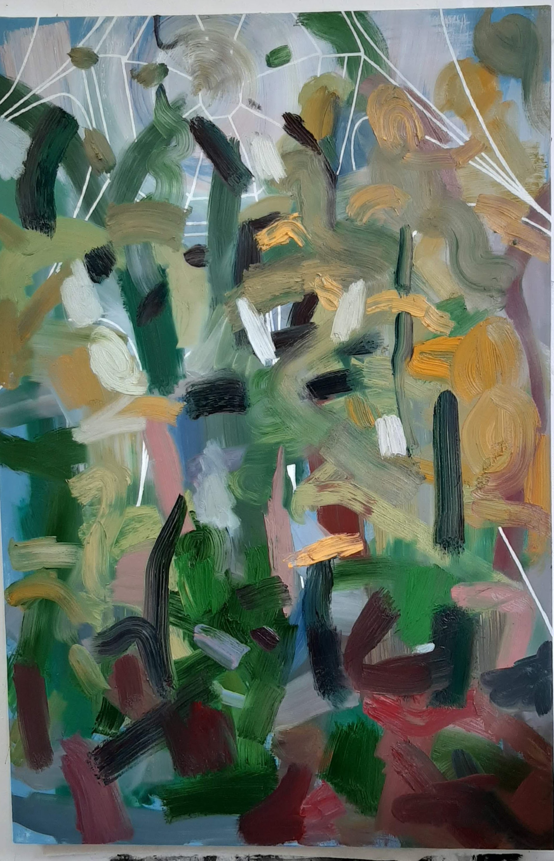 Adding structure lines and the finished painting – Georgina Harris